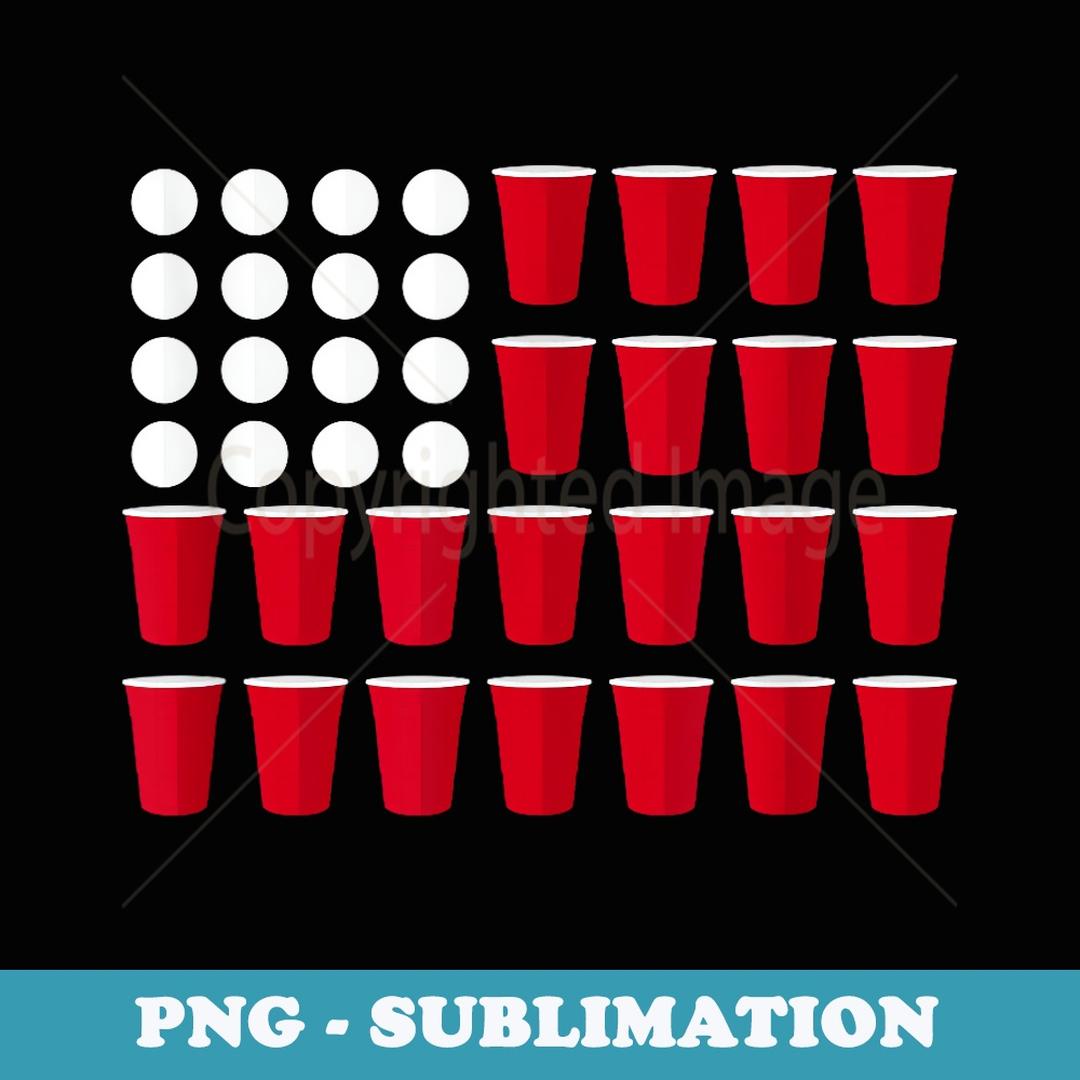 Beer Pong American Flag - PNG Transparent Sublimation Design | Inspire ...