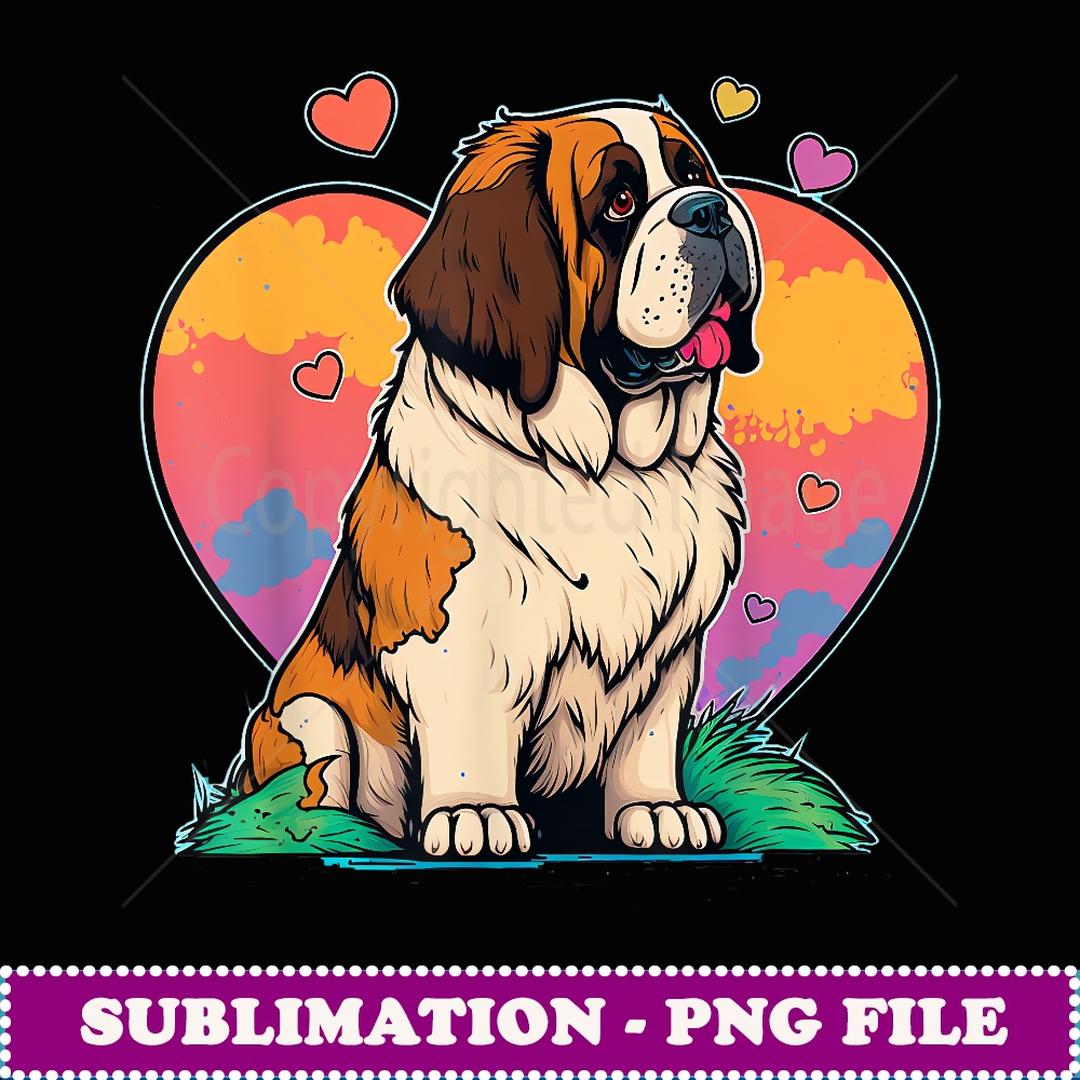 I Love My Saint St. Bernard Dog Themed Valentines Heart Art | Inspire ...