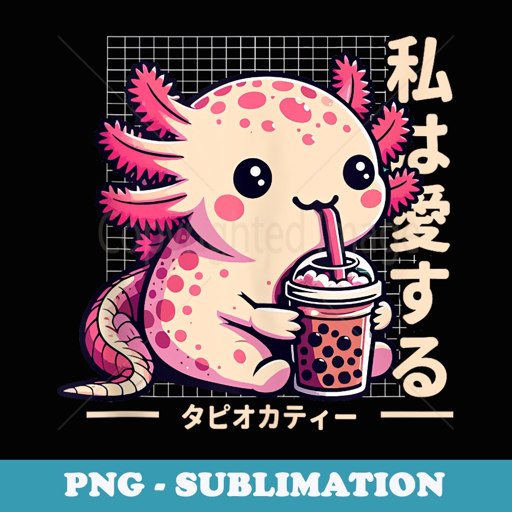 Cute Anime Bobalotl Boba Kawaii Japanese Tea Bubble Axolotl | Inspire ...