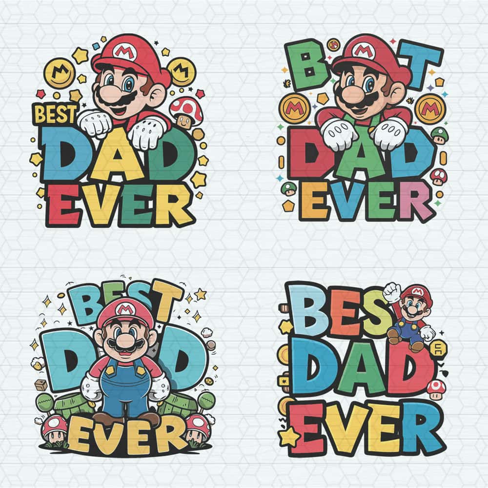 Best Dad Ever Super Mario SVG Bundle - Inspire Uplift