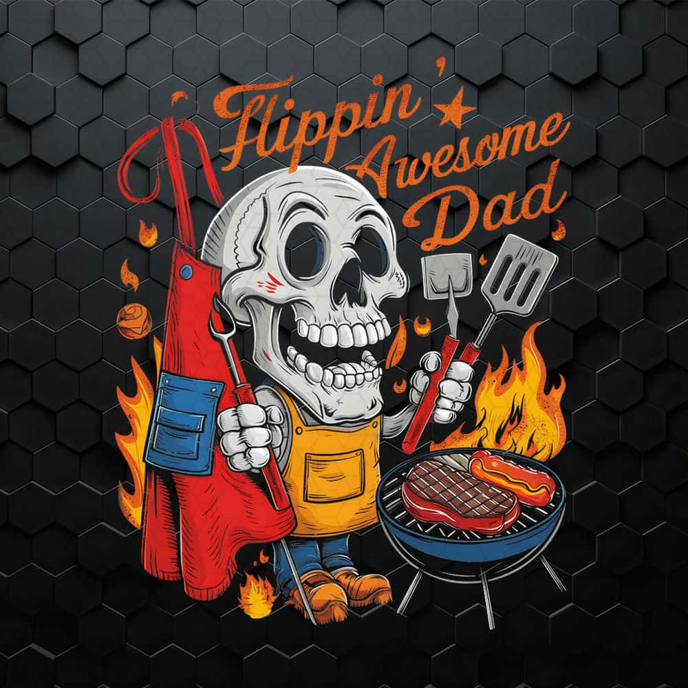 Flippin Awesome Dad Skeleton Daddy PNG | Inspire Uplift