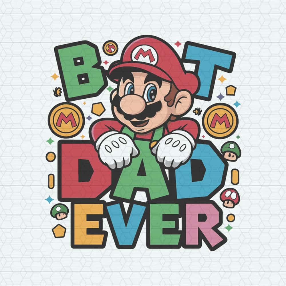Best Dad Ever Mario Dad SVG | Inspire Uplift