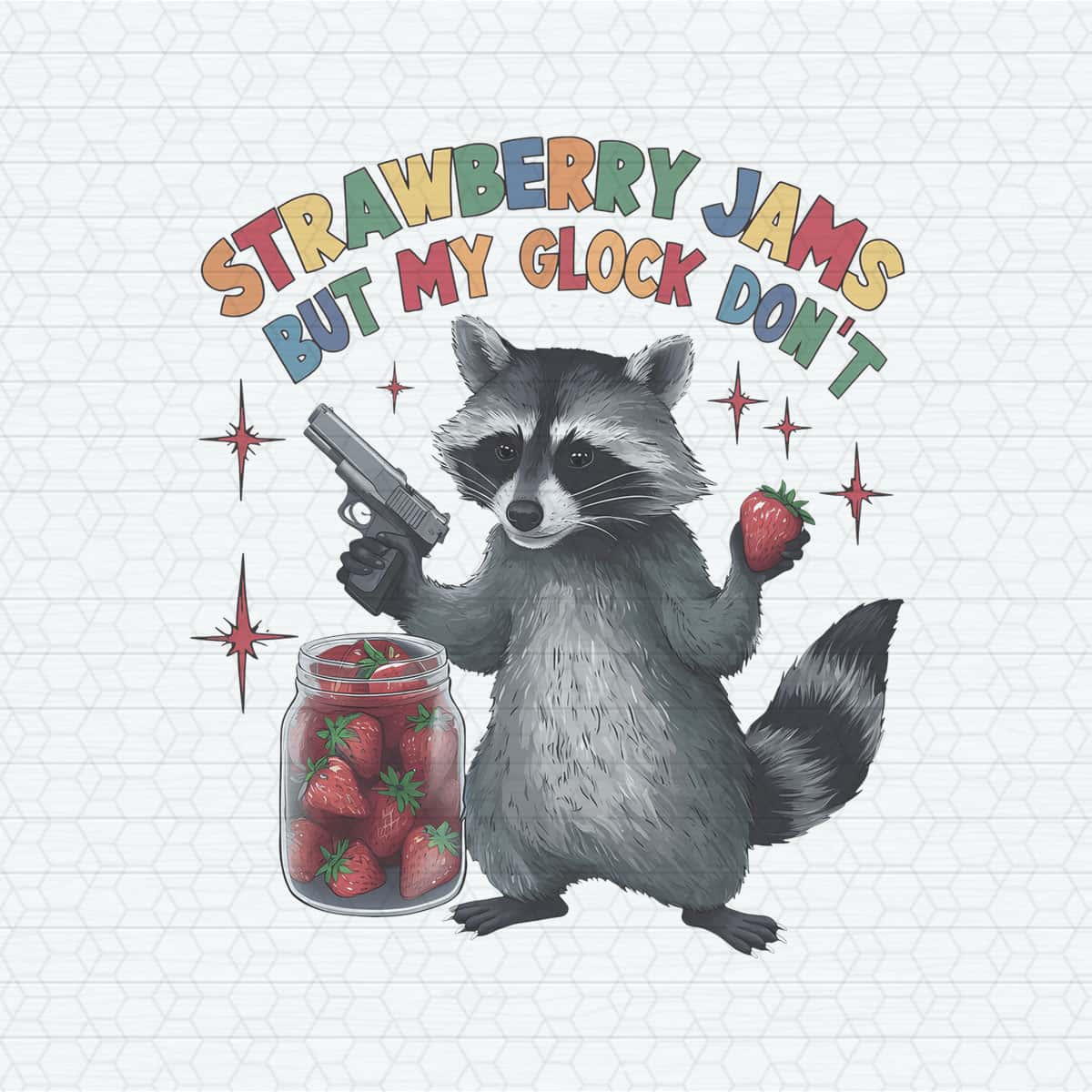 Retro Strawberry Jams But My Glock Don't Meme SVG | Inspire Uplift