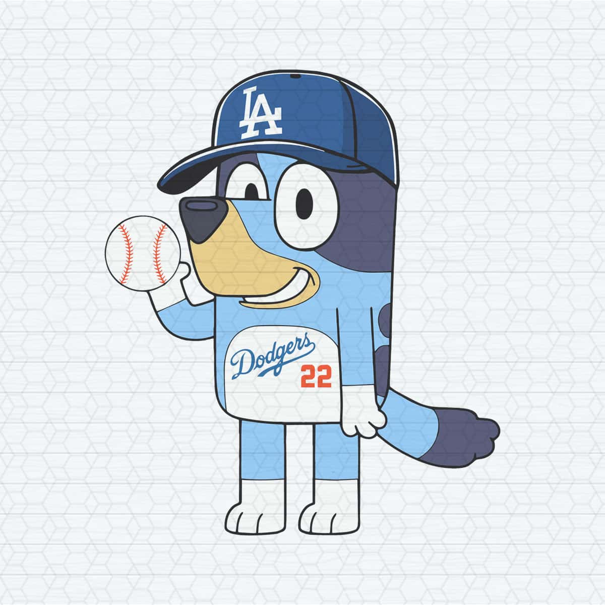 Bluey LA Dodgers Baseball Cartoon SVG | Inspire Uplift