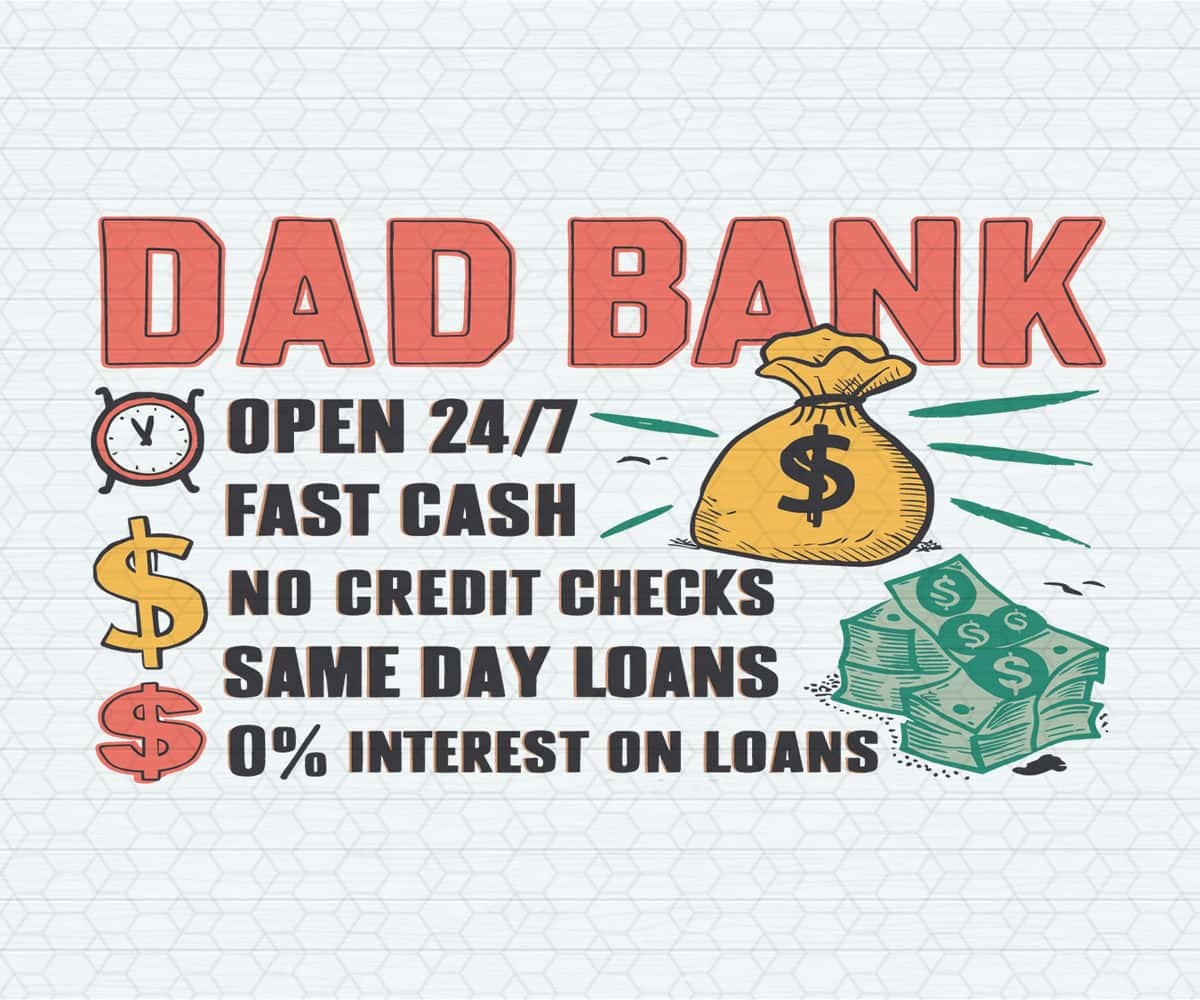 Retro Dad Bank Funny Dad Life SVG | Inspire Uplift