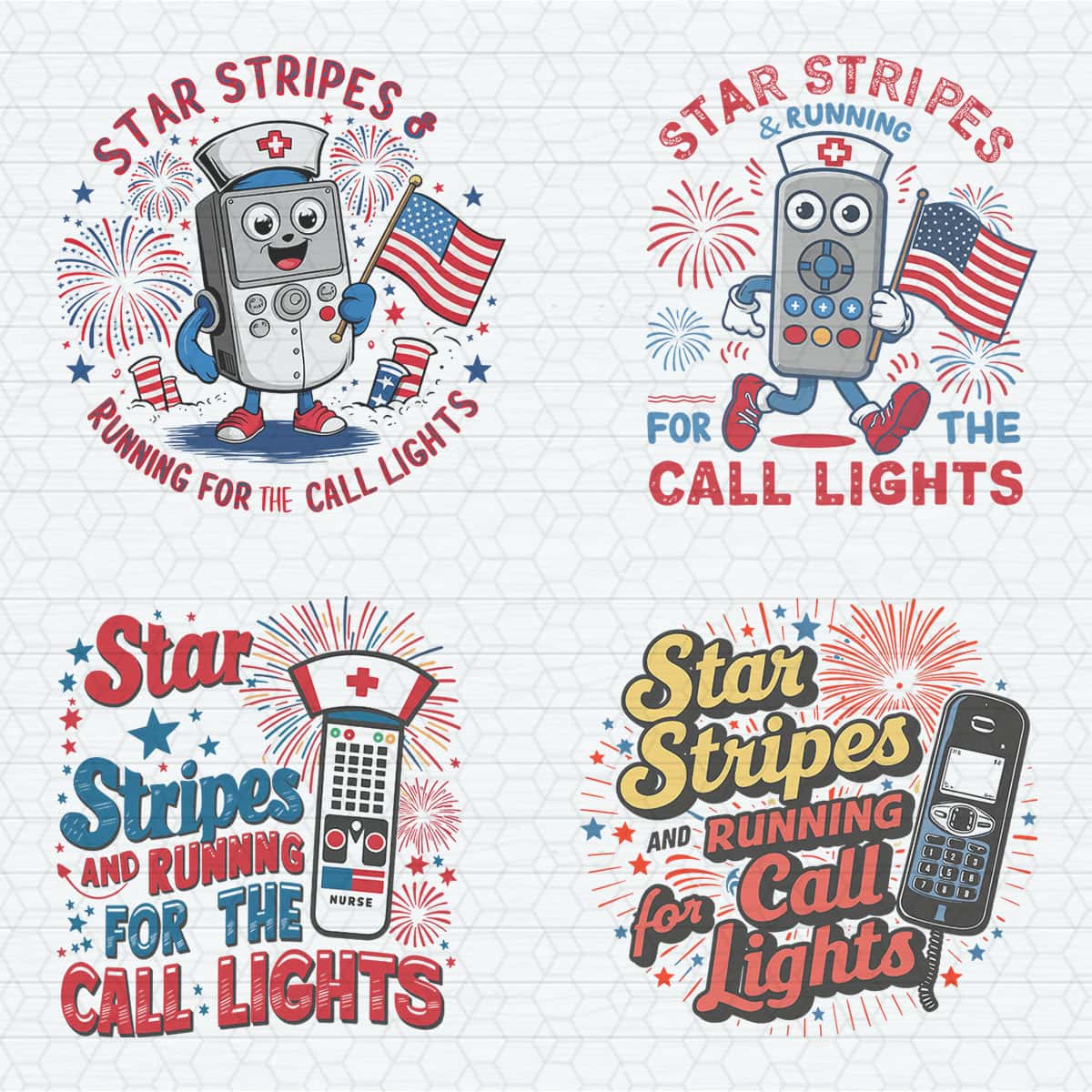 Stars Stripes And Running For Call Lights SVG PNG Bundle | Inspire Uplift
