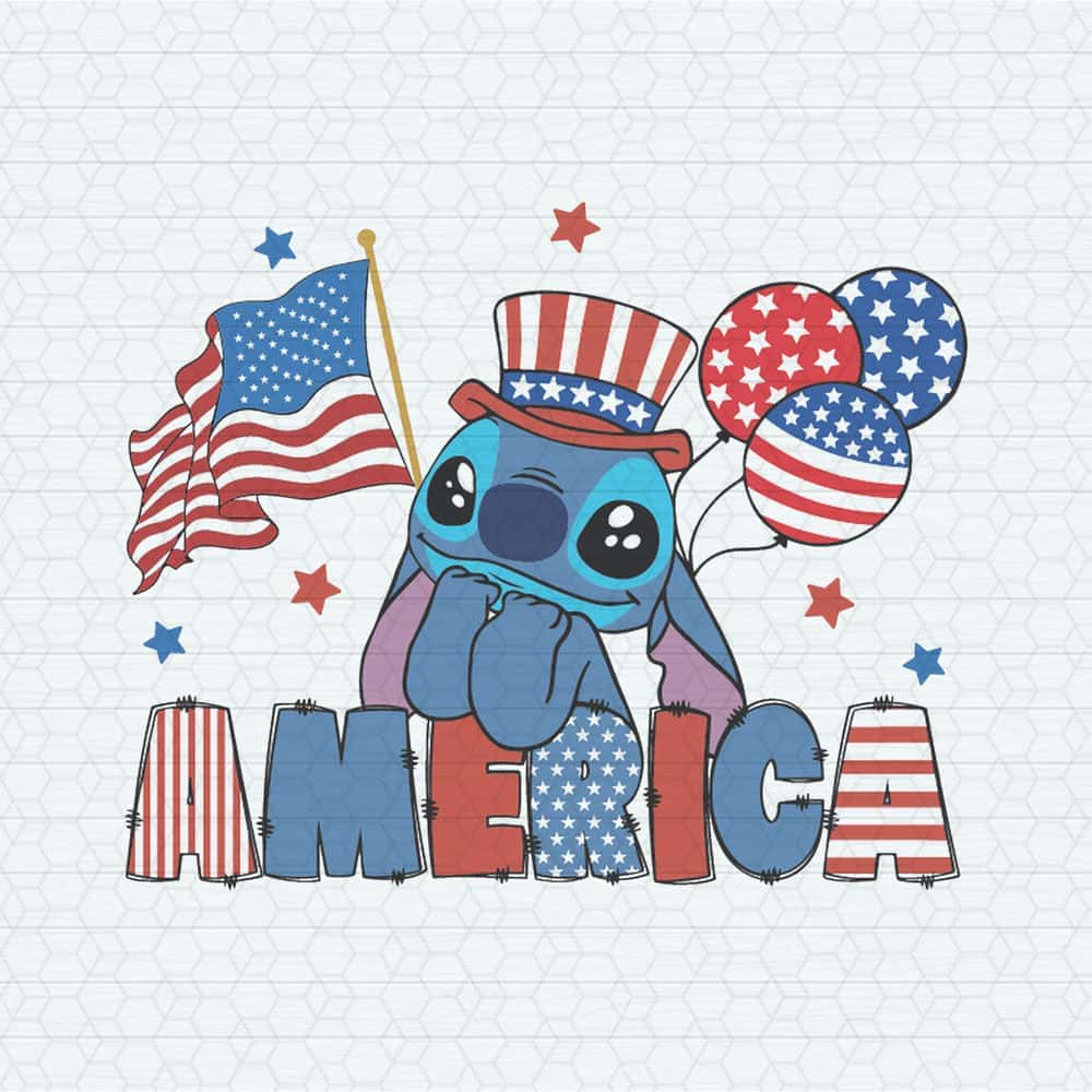 Retro Disney Stitch America SVG | Inspire Uplift