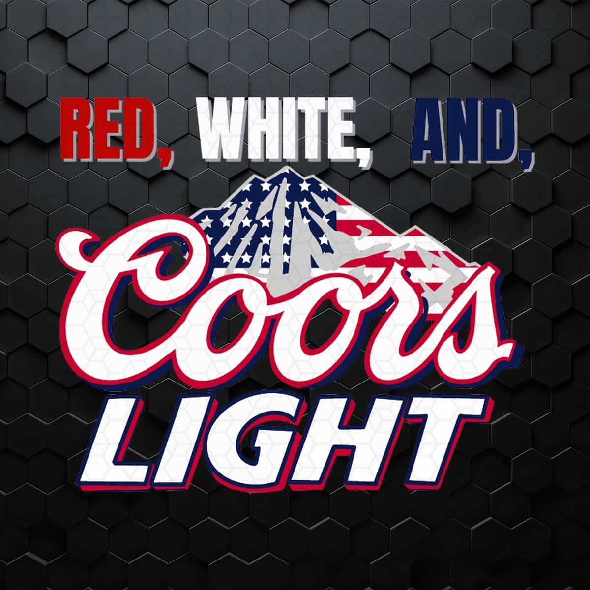 Red White And Coors Light US Mountain SVG | Inspire Uplift