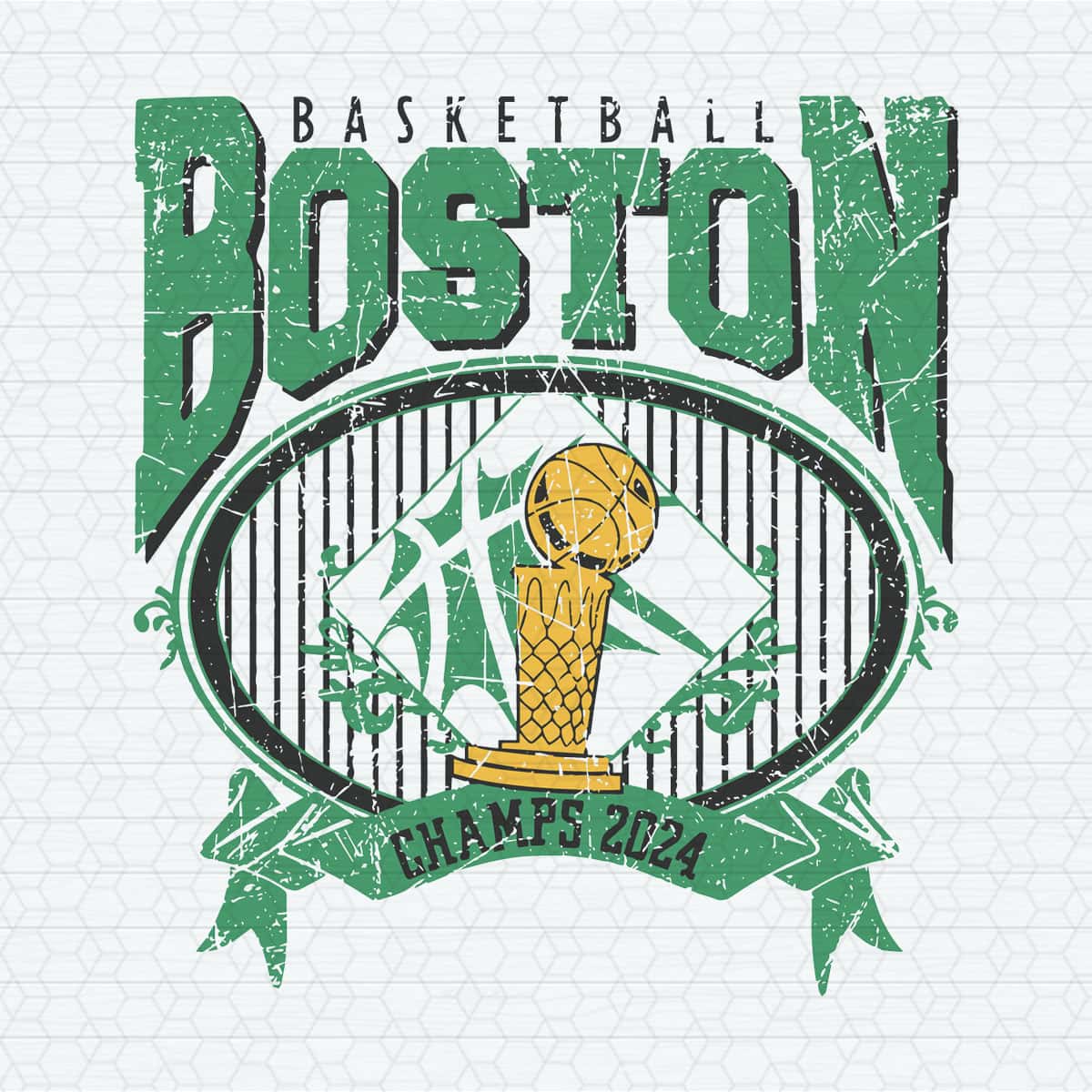 Retro Basketball Boston Champs 2024 SVG | Inspire Uplift