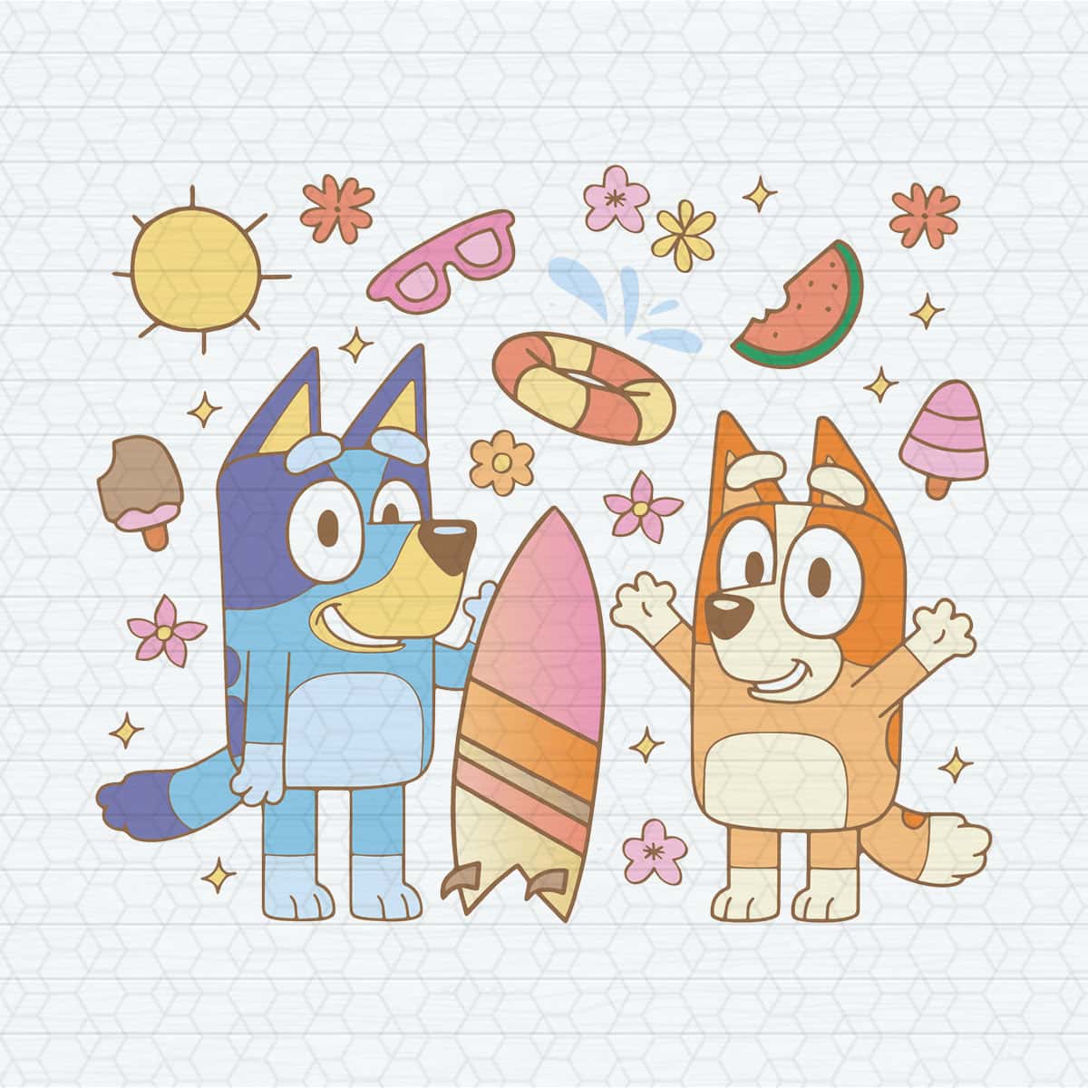 Bluey Summer Surfboard Vacation Vibe SVG | Inspire Uplift