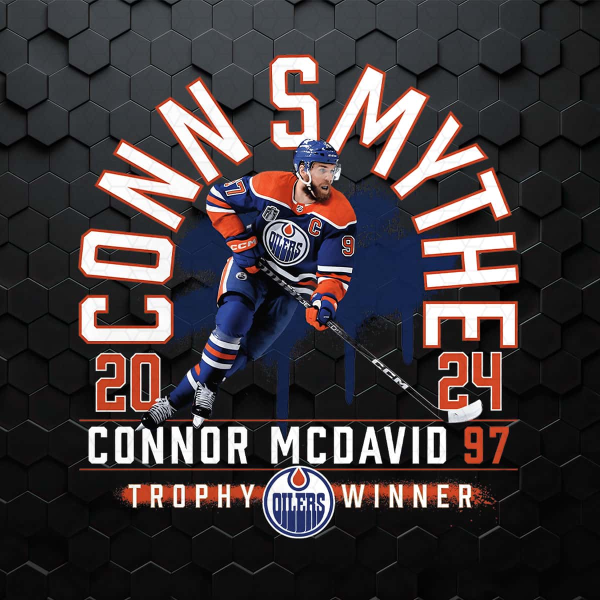 Oilers Connor McDavid Conn Smythe Trophy Winner PNG | Inspire Uplift