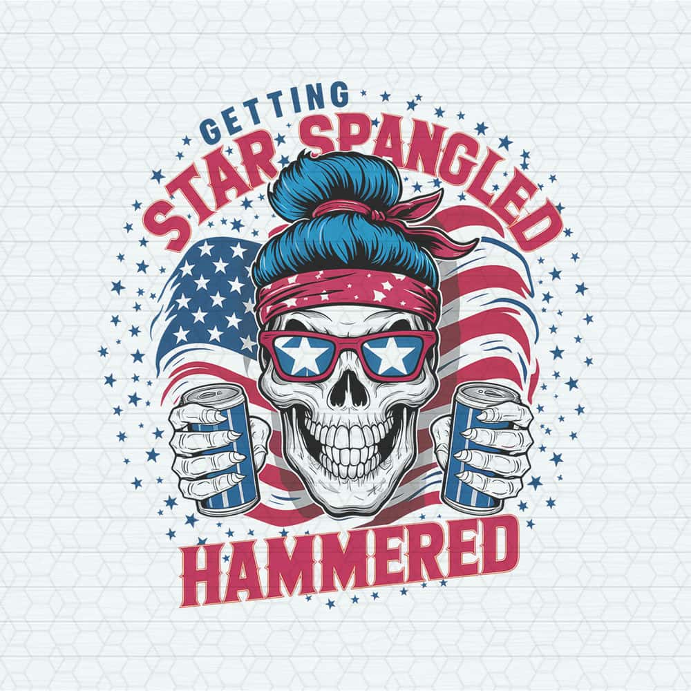 Getting Star Spangled Hammered Skeleton Girl PNG | Inspire Uplift