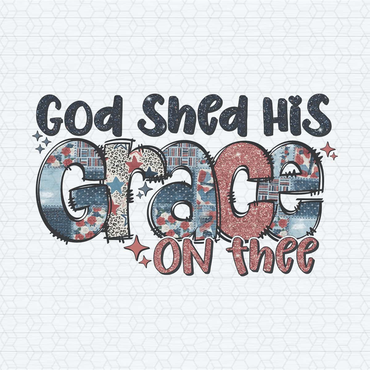 Retro America God Shed His Grace On Thee PNG | Inspire Uplift