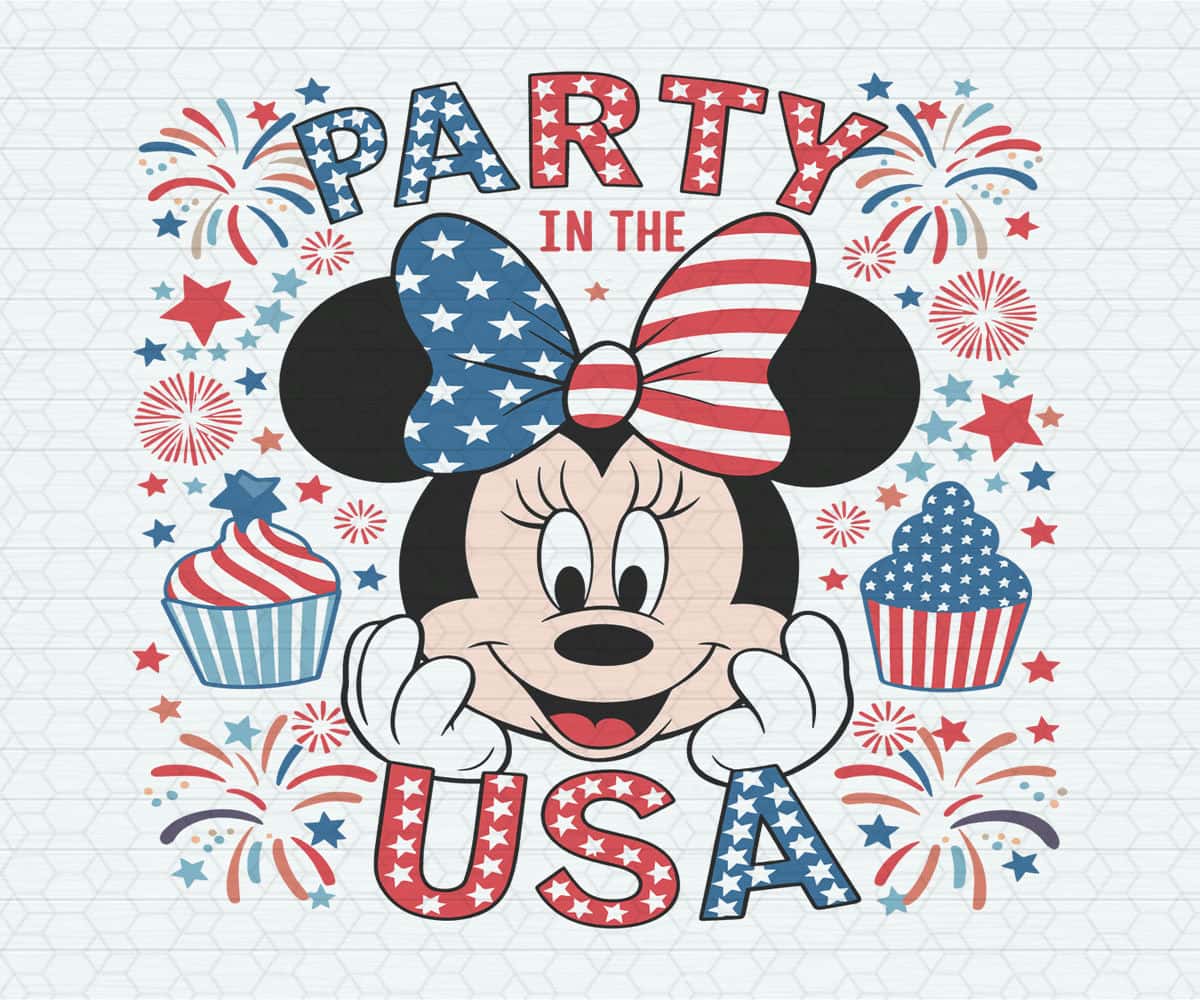 Party In The USA Patriotic Minnie Mouse SVG | Inspire Uplift