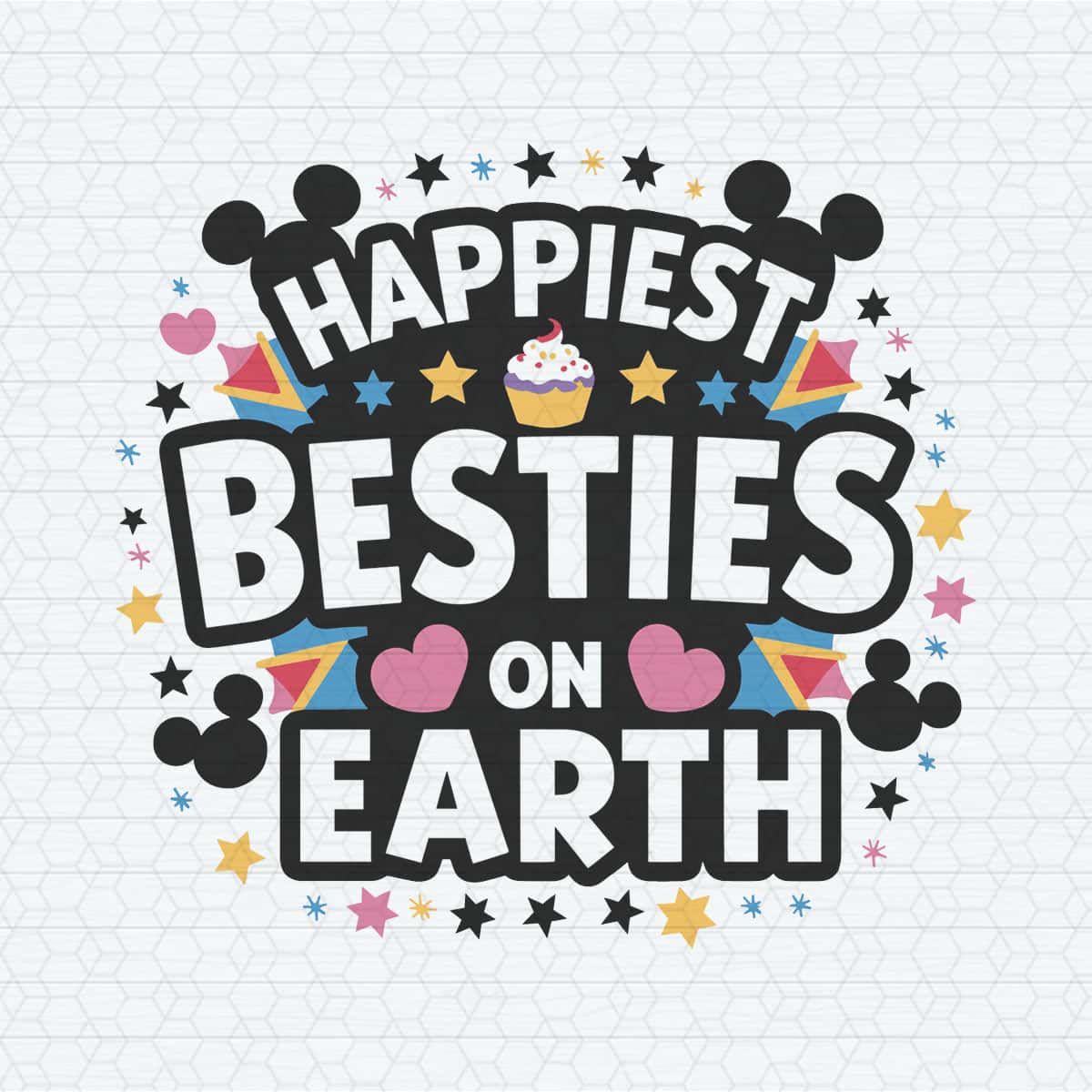 Groovy Disney Happiest Besties On Earth SVG | Inspire Uplift