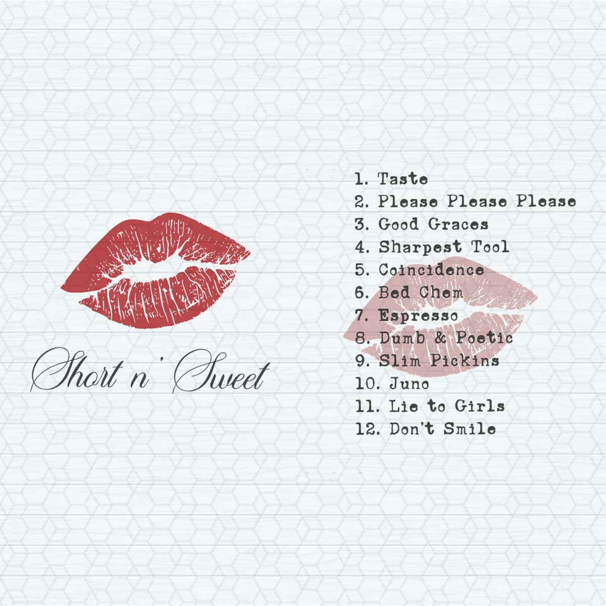 Short N Sweet Sabrina Carpenter Songs SVG | Inspire Uplift