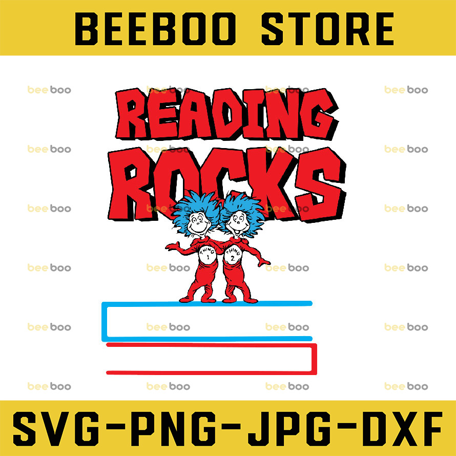 Reading Rocks svg, reading svg book thing one thing two Dr S | Inspire ...