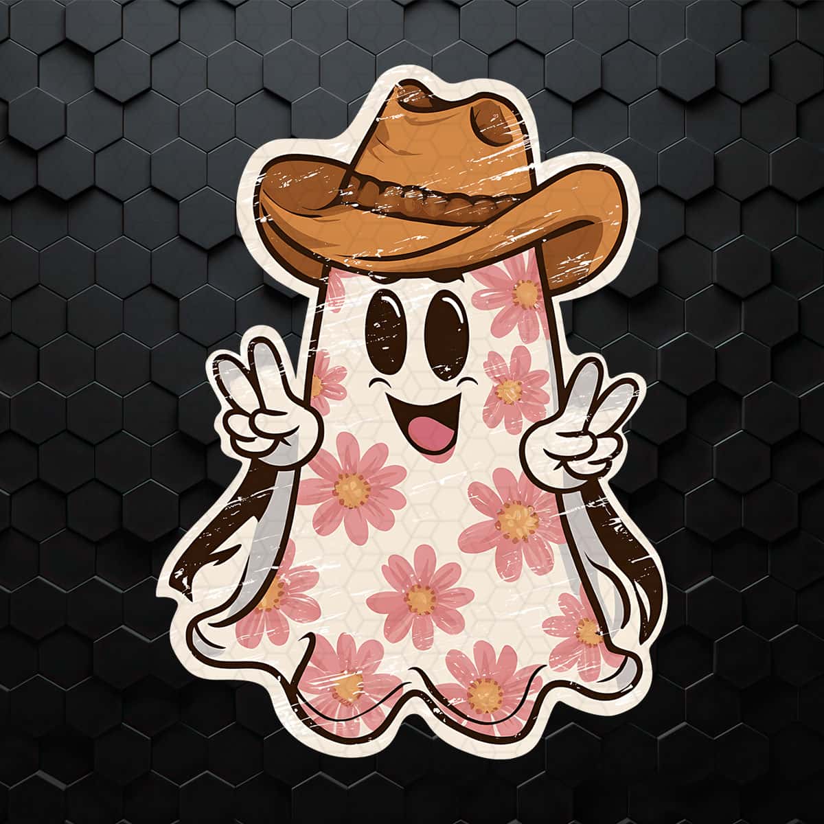 Retro Halloween Cowboy Ghost Howdy Halloween Ghost Boo PNG | Inspire Uplift