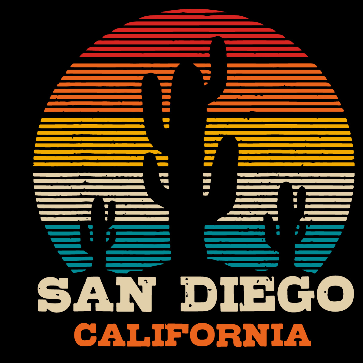 San Diego California Cactus Vintage Svg Trending Svg | Inspire Uplift