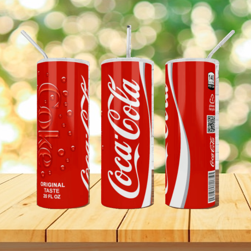 Coca Cola Wrap Tumbler, Drink Brand Logo, 20Oz Straight | Inspire Uplift