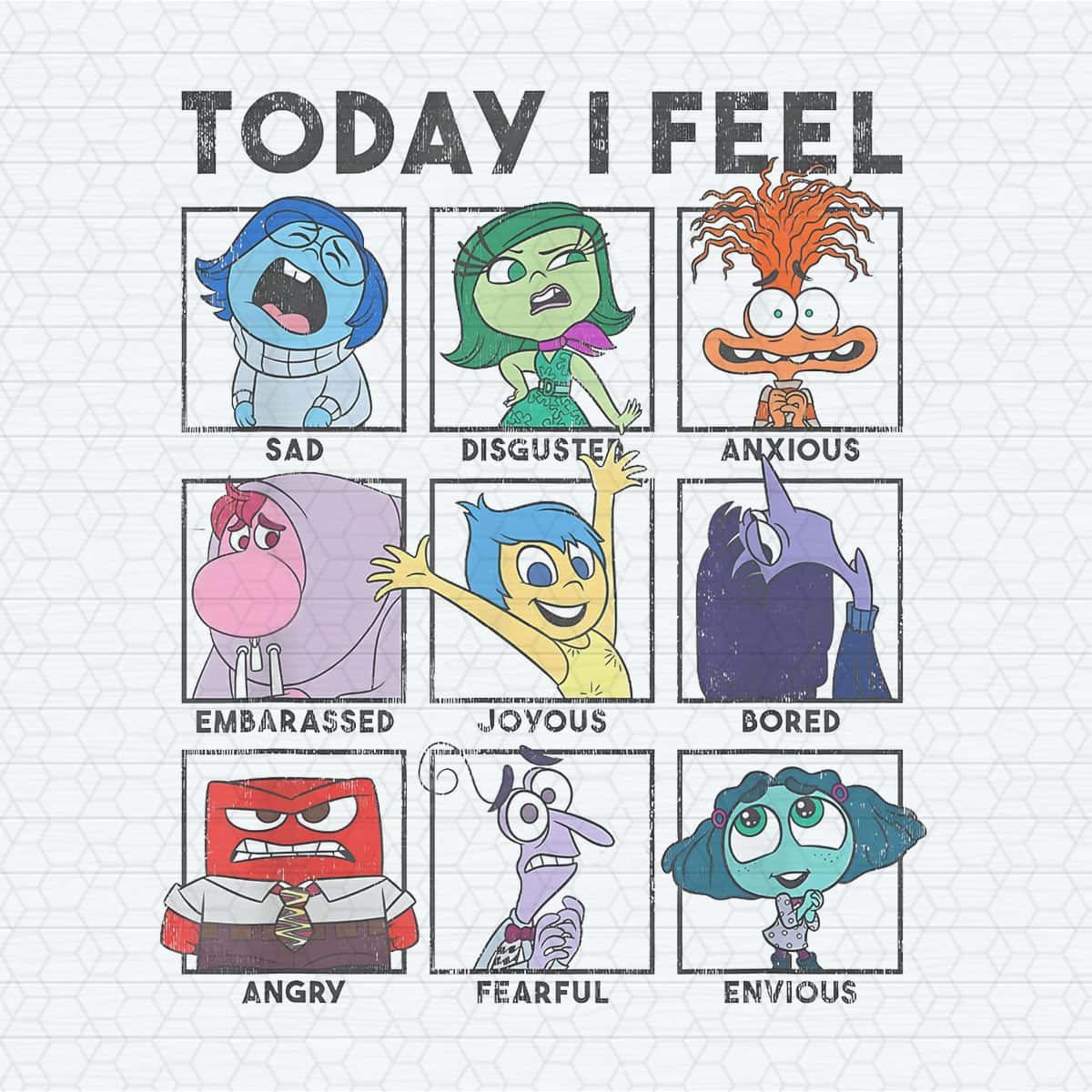 Today I Feel Inside Out 2 Characters Disney Emotions PNG - Inspire Uplift