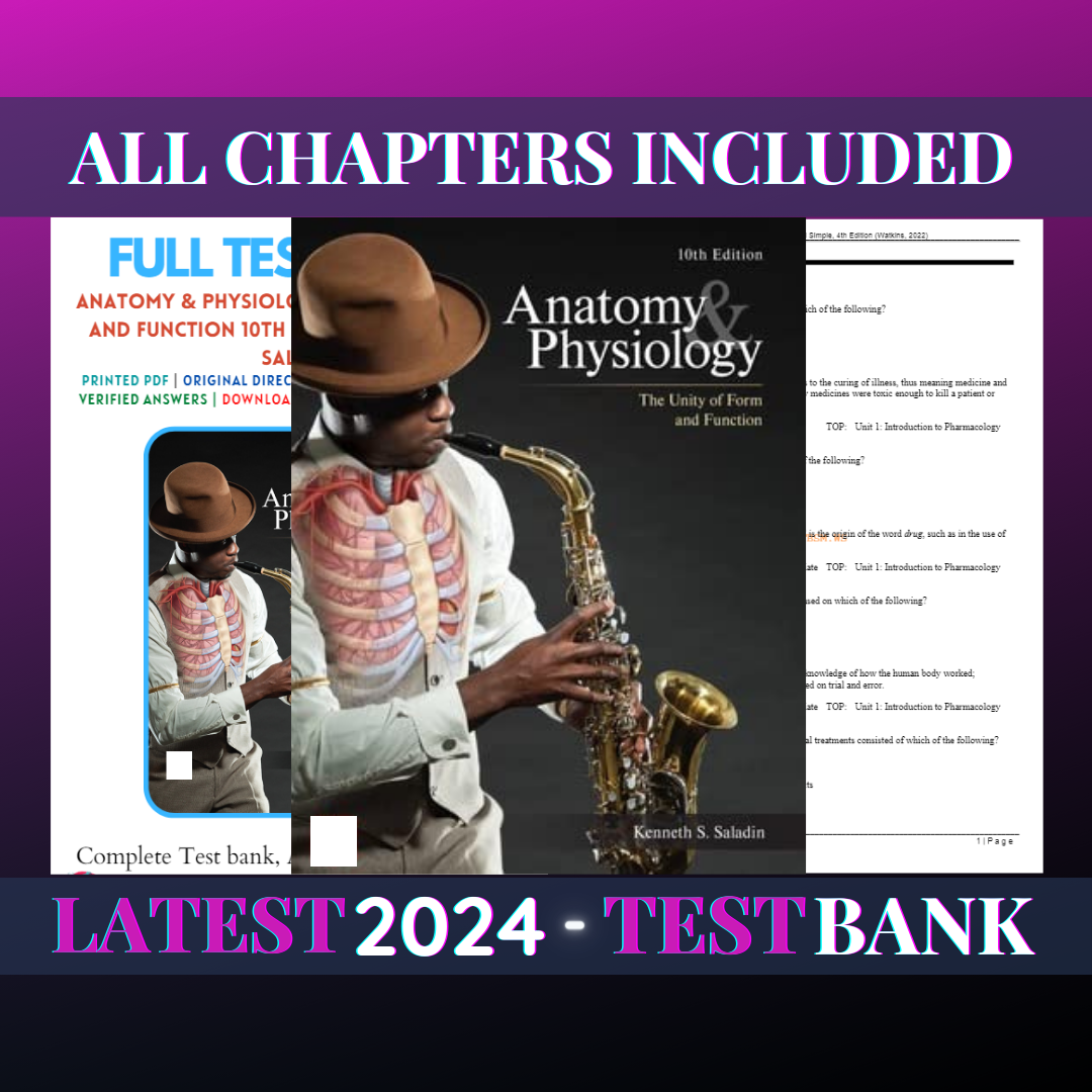 Test bank Anatomy and Physiology: The Unity of Form and Func | Inspire ...