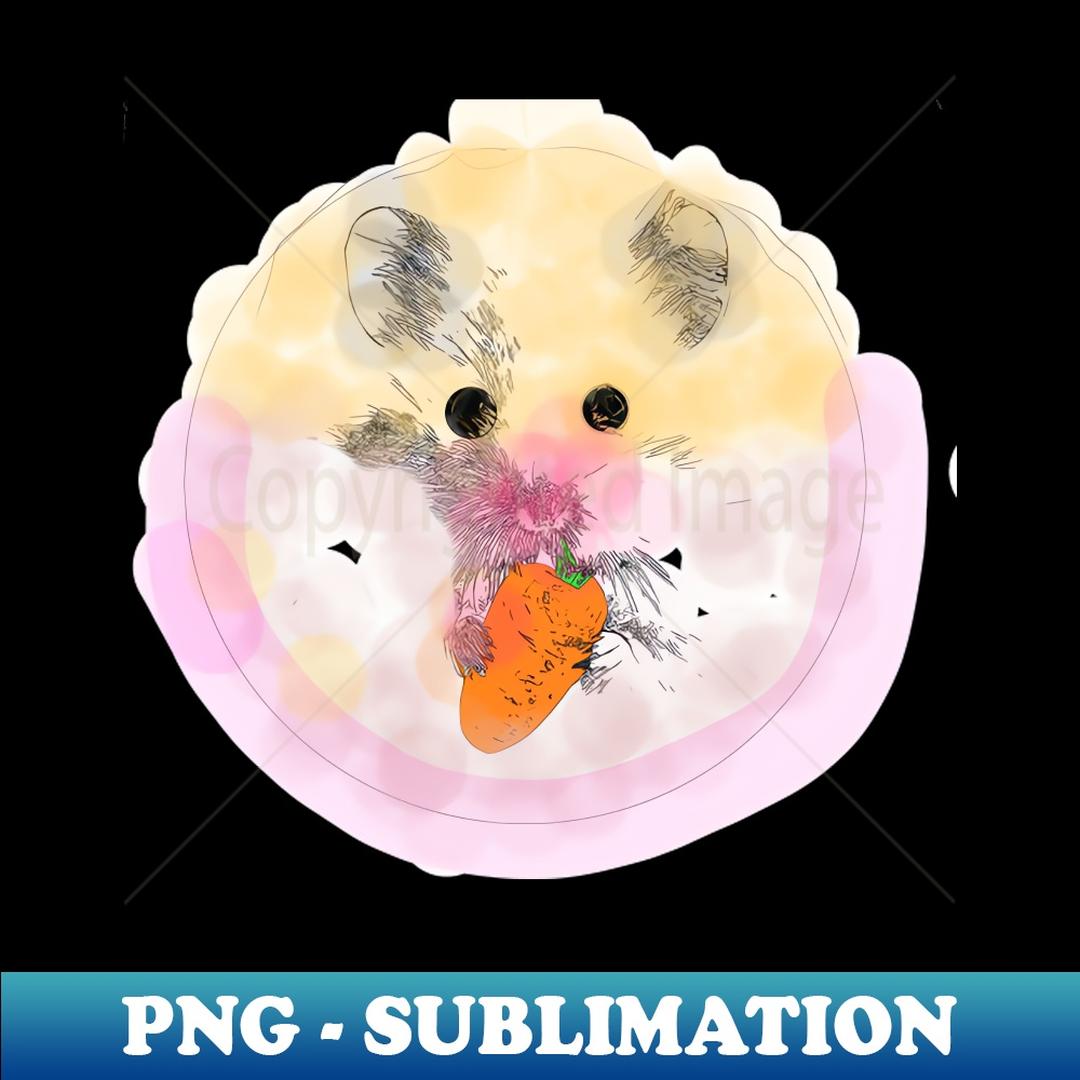 Cheeky Cheeks A Cute Hamster Munching Carrot - Trendy Sublim | Inspire ...