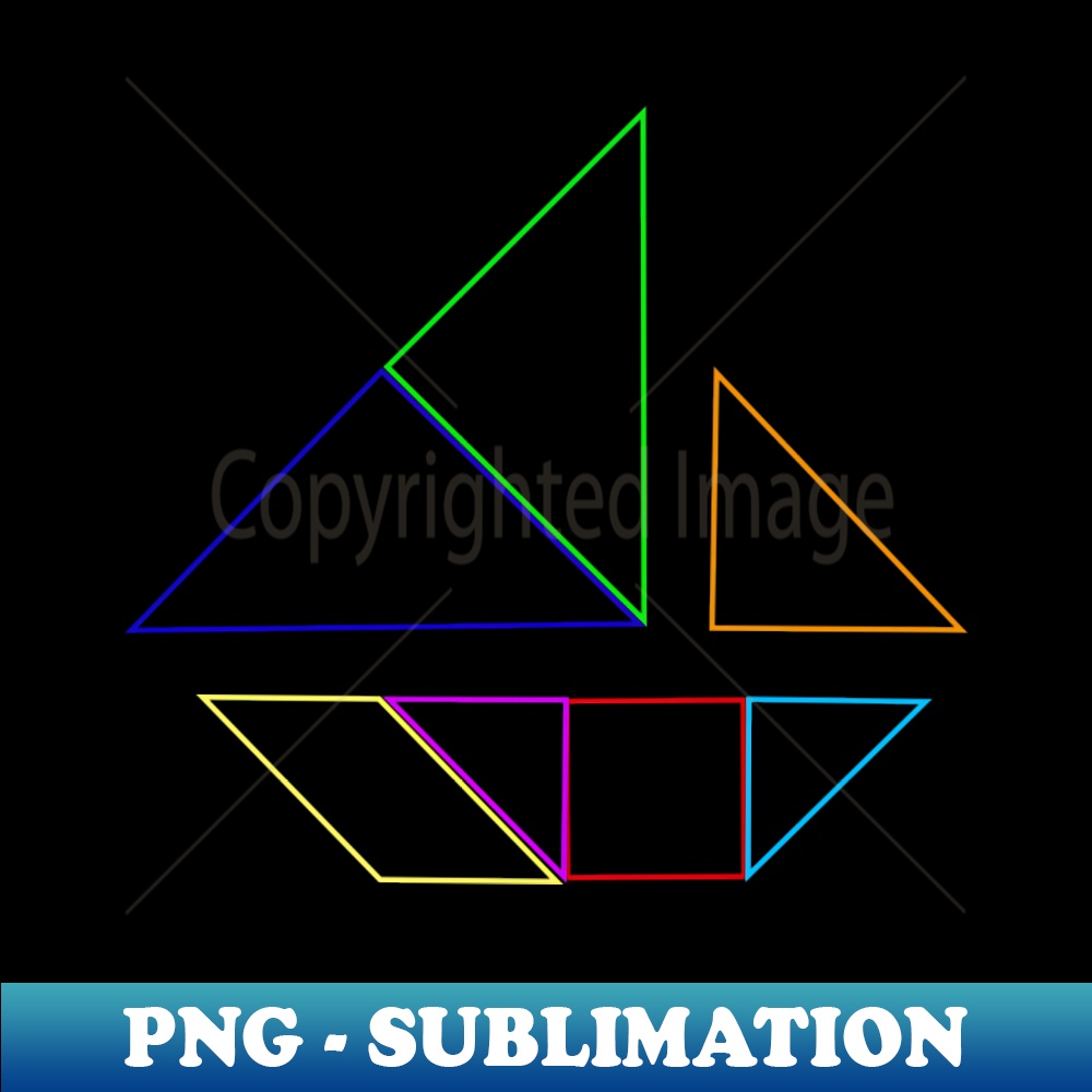 Tangram Ghost Boat - PNG Sublimation Digital Download | Inspire Uplift