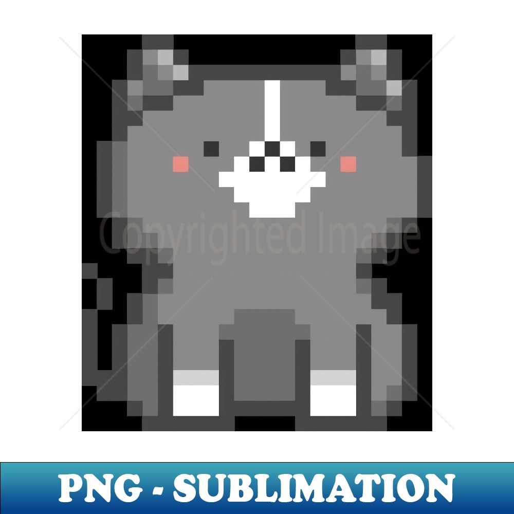 Pixel Quiet Cat - PNG Transparent Sublimation Design | Inspire Uplift