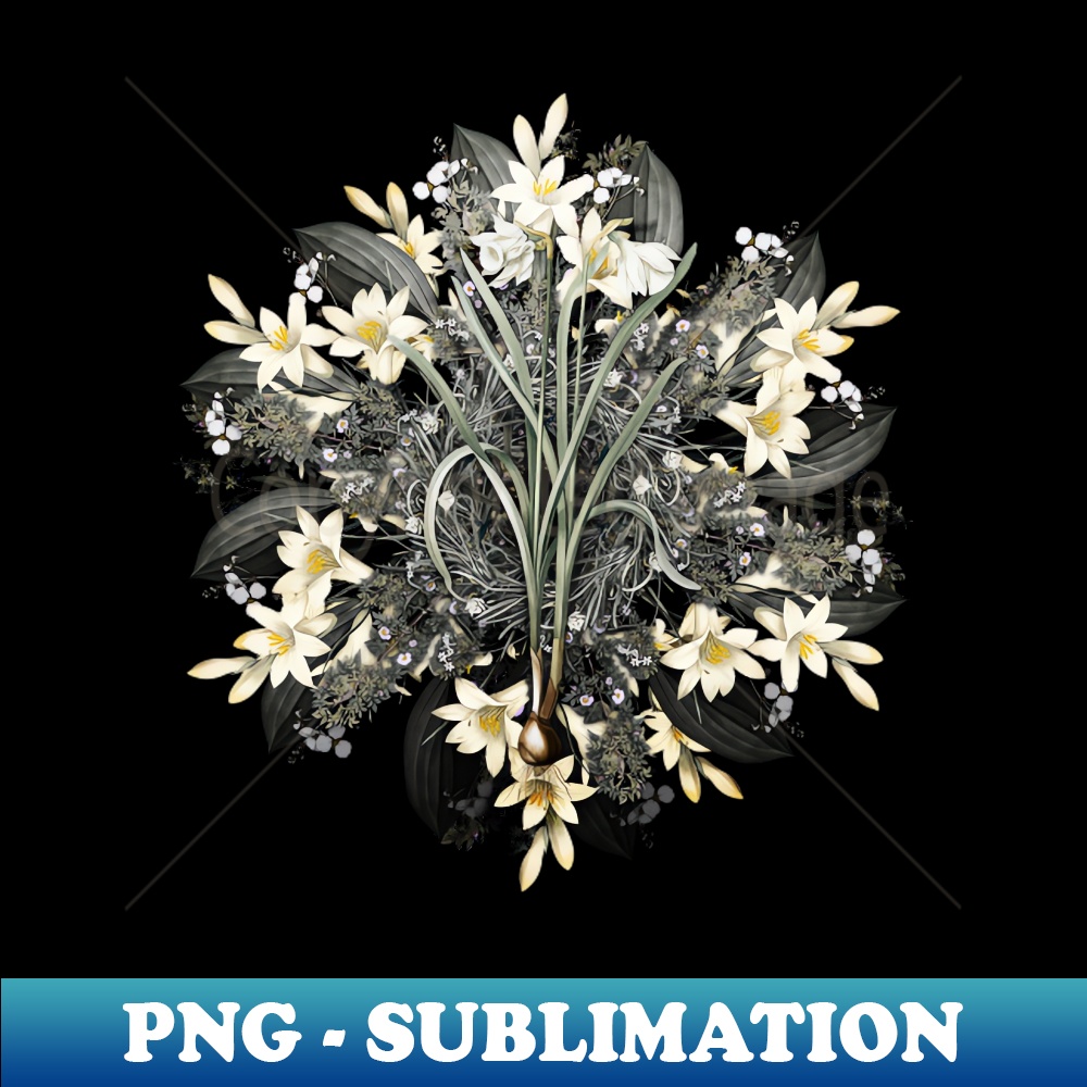 Vintage Narcissus Candidissimus Flower Wreath - PNG Transpar - Inspire ...