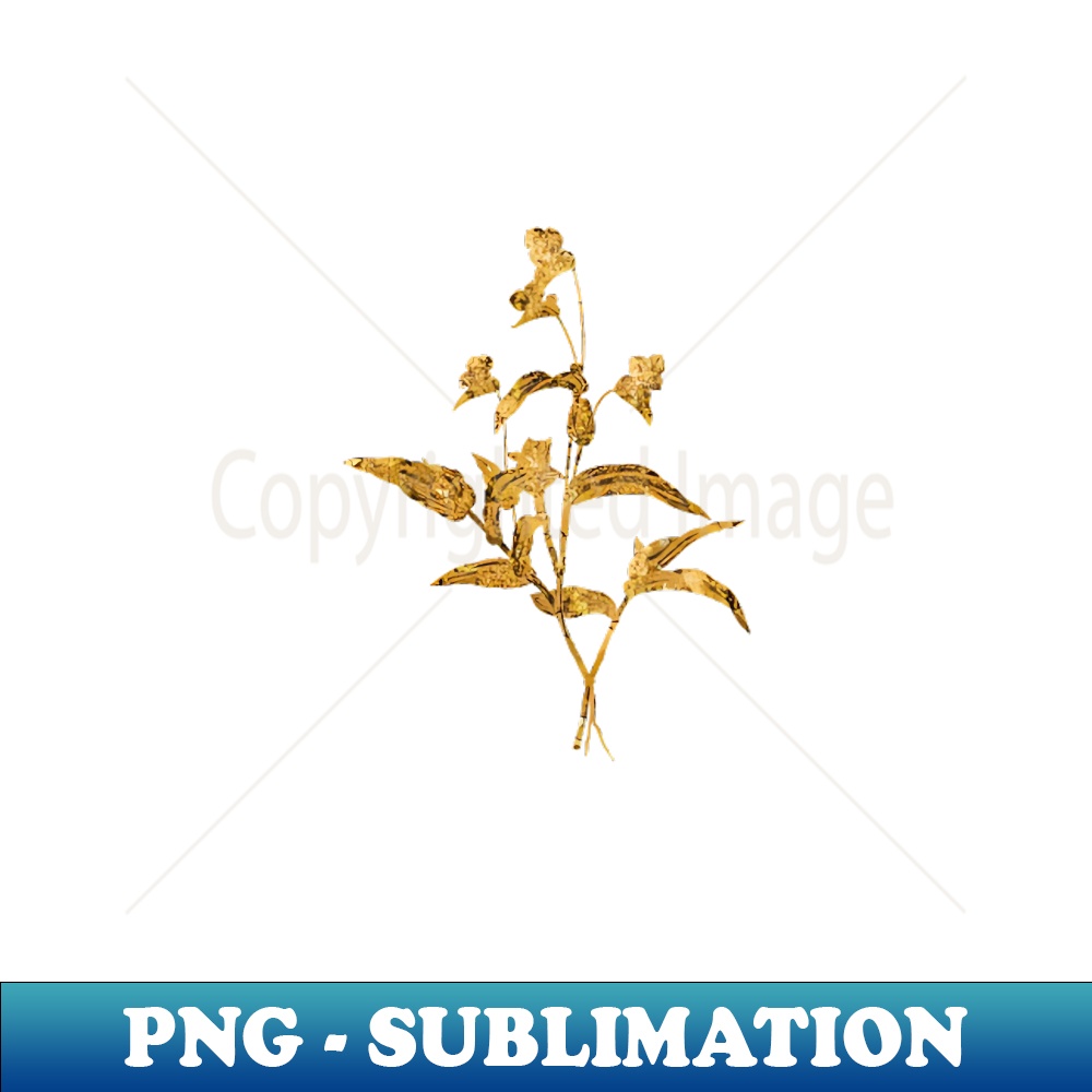 Vintage Gilded Blue Spiderwort Botanical Gold Leaf - PNG Tra | Inspire ...