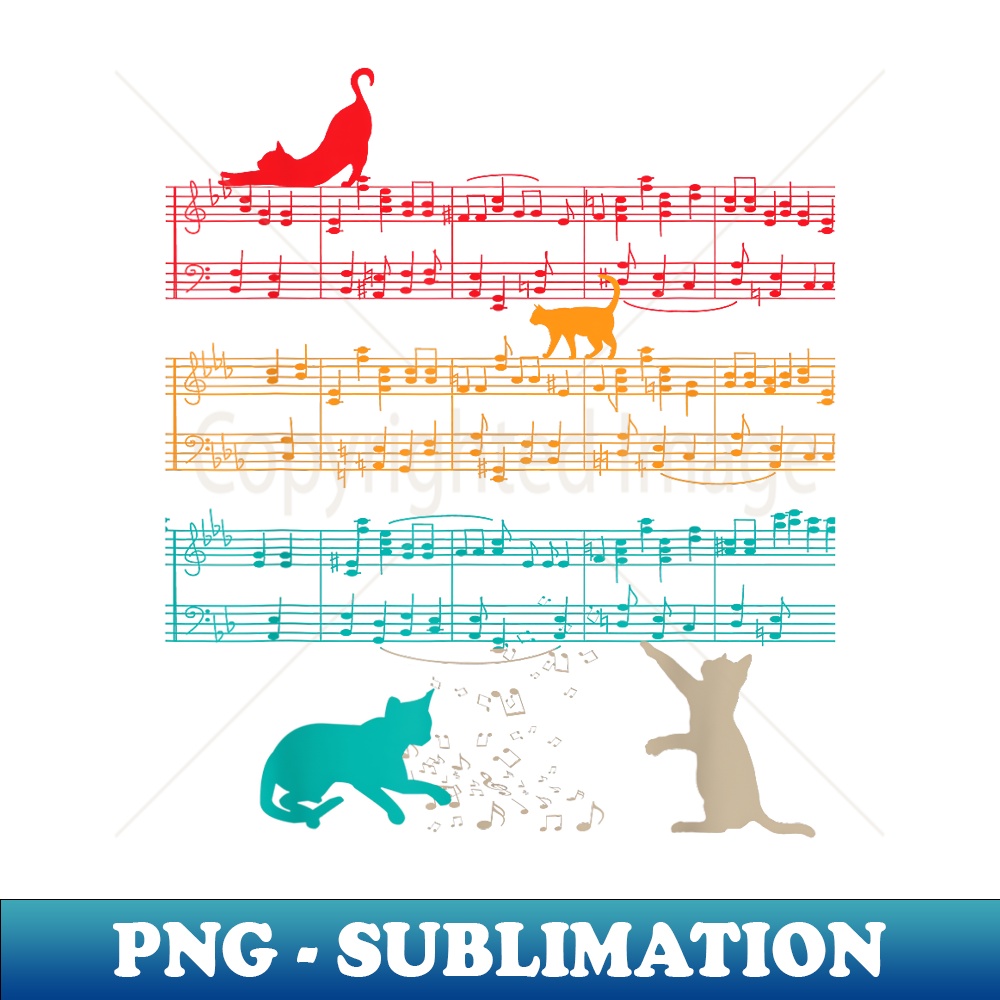 Cute Cat Kitty Playing Music Note Clef Music cat Musician - | Inspire ...
