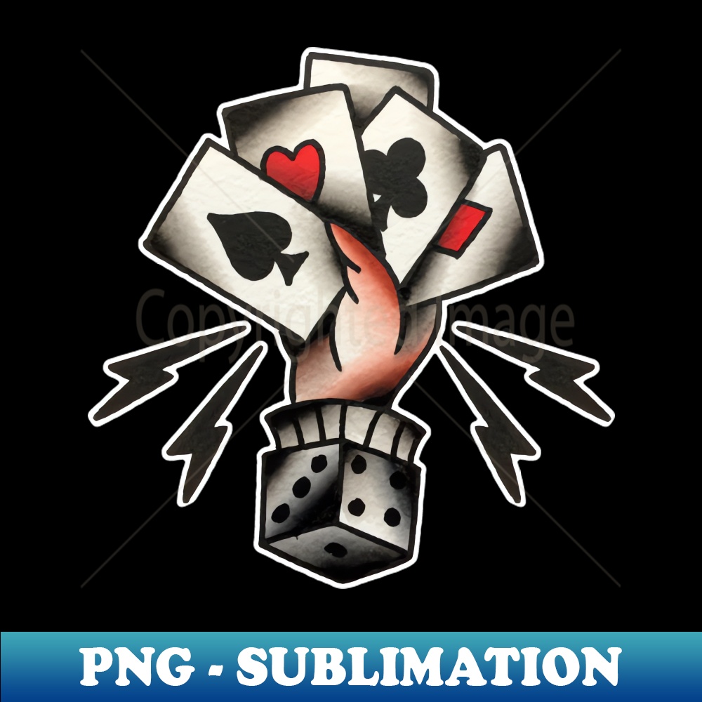 Hand of Aces Tattoo Design - Instant Sublimation Digital Dow | Inspire ...