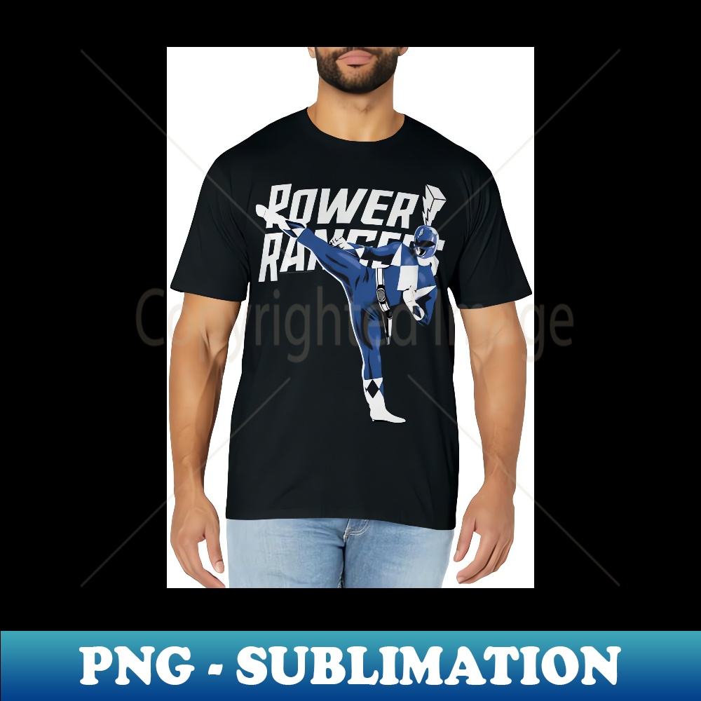 Power Rangers Blue Ranger Karate Action Pose Logo - Premium | Inspire ...