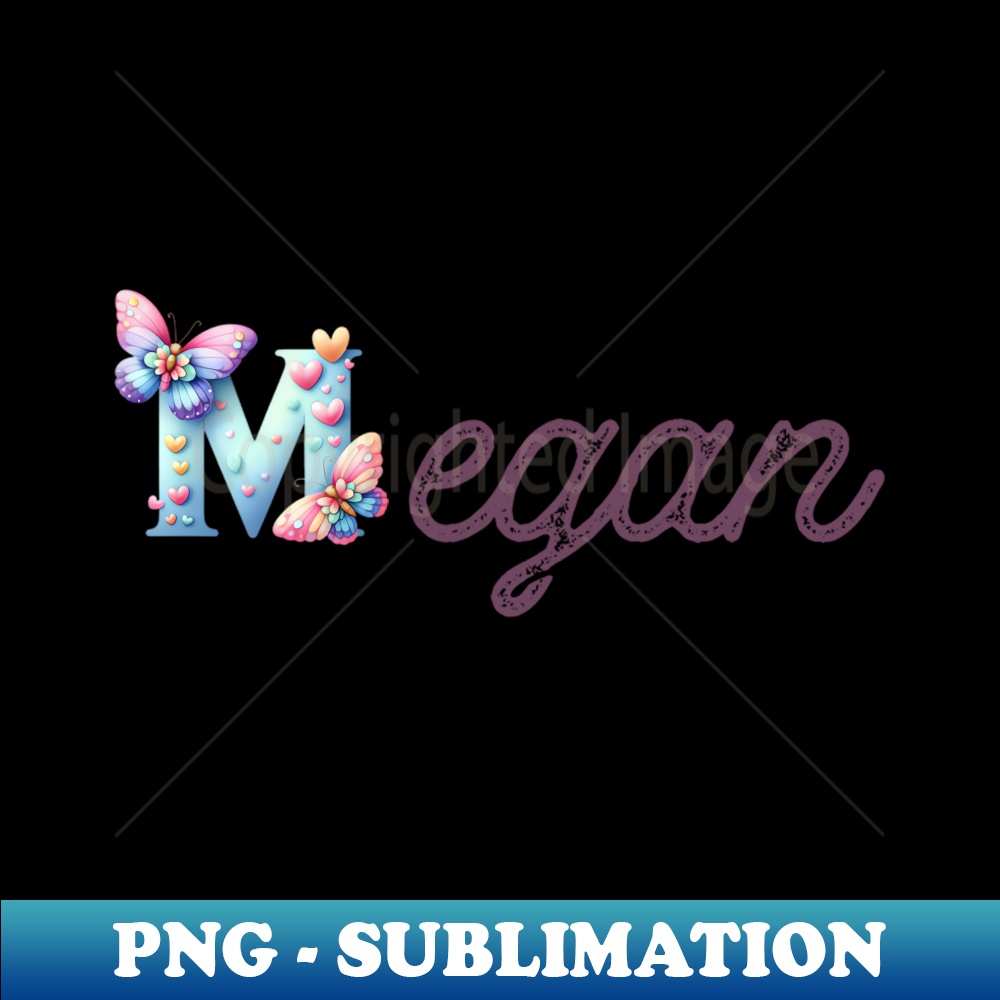 Megan Name Initial Floral Garden Name - PNG Transparent Subl | Inspire ...