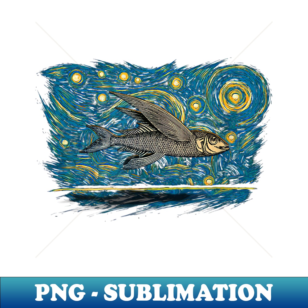 Retro Vintage Style Flying Fish - Modern Sublimation PNG Fil | Inspire ...