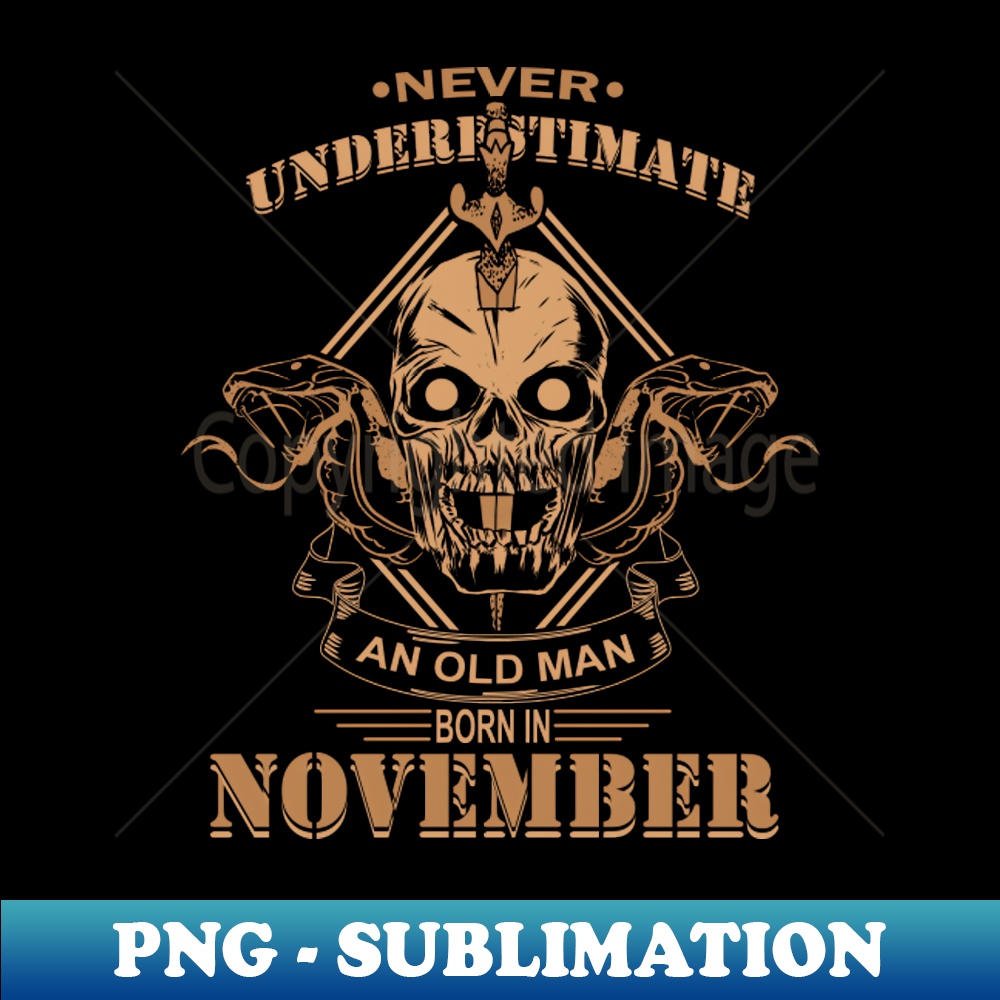 Old man born in November Round birthday - Sublimation Design | Inspire ...