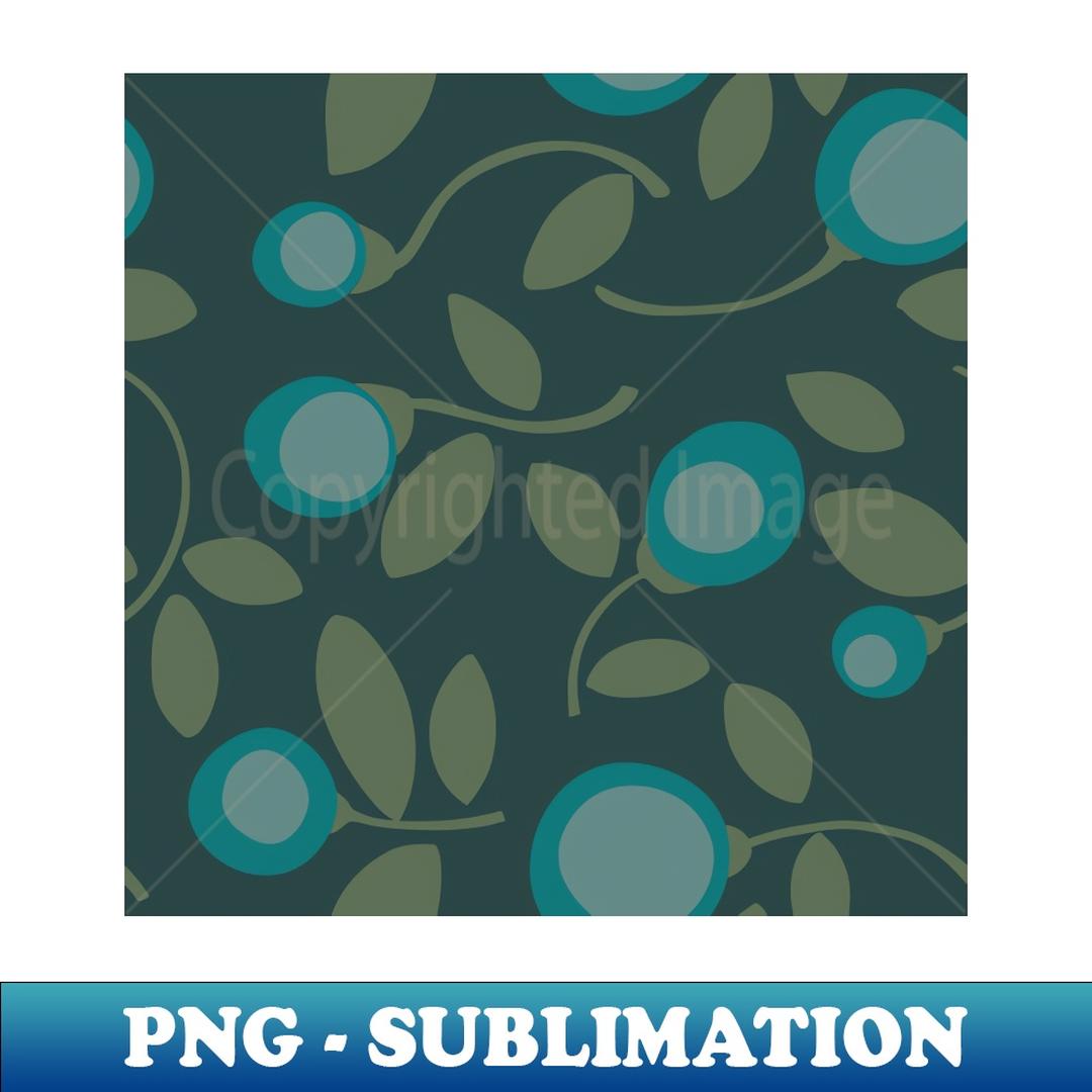 Floral Toss Pattern Design in Moody BlueGreen - PNG Transpar | Inspire ...