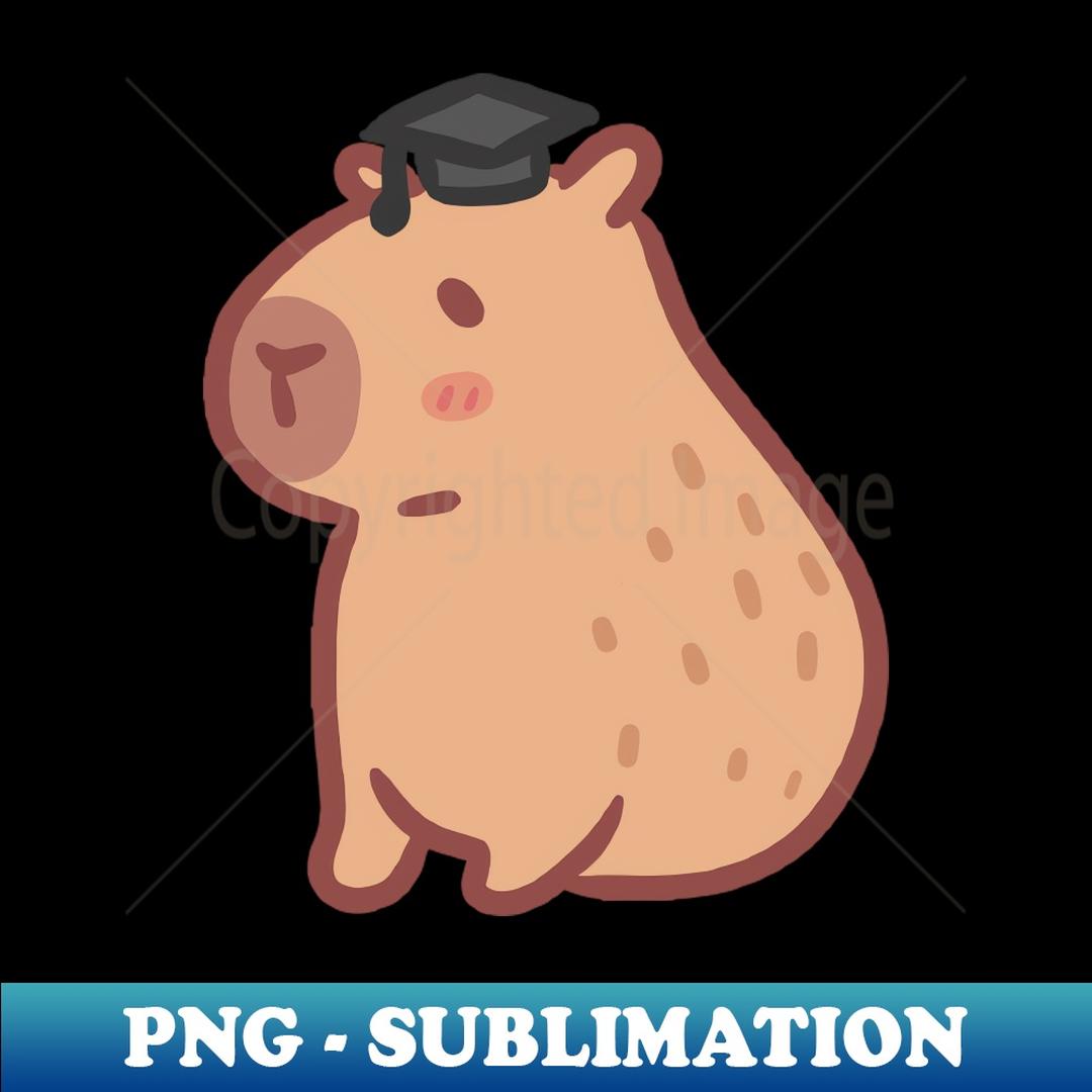 cute capybara wearing a graduation cap - PNG Transparent Sub | Inspire ...