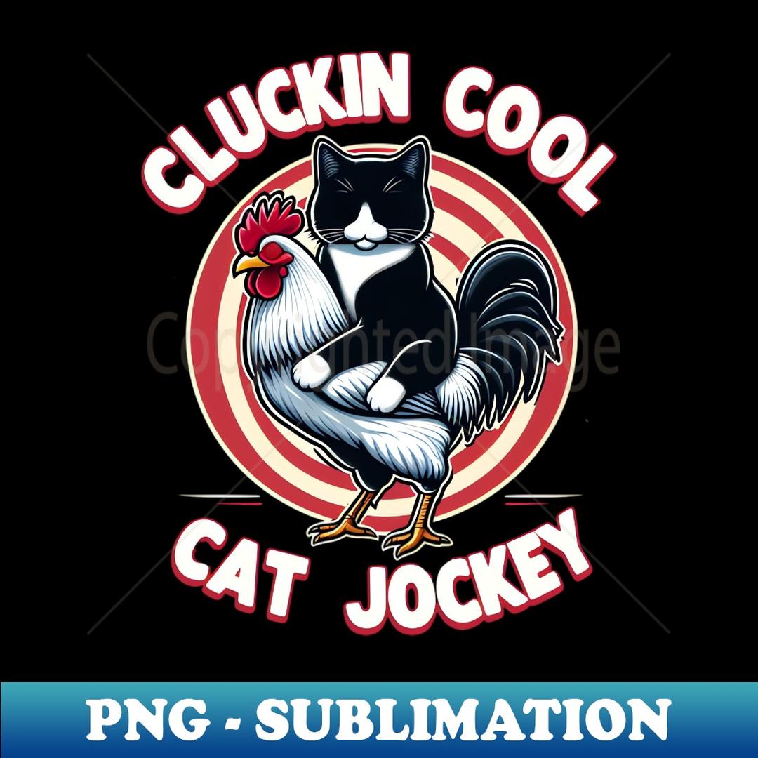 Tuxedo Cat On A Chicken - Unique Sublimation PNG Download | Inspire Uplift