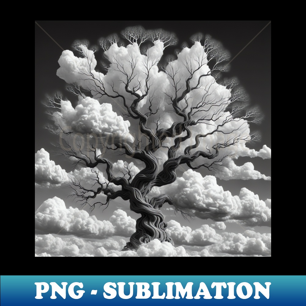 The Dance of Tree and Clouds - Modern Sublimation PNG File | Inspire Uplift