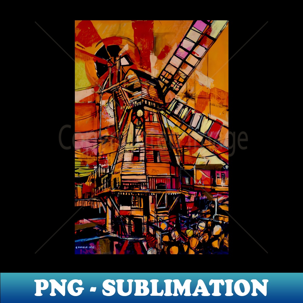 The Orange Windmill - Exclusive PNG Sublimation Download | Inspire Uplift
