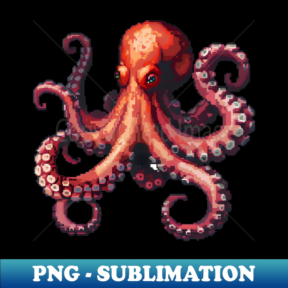 16-Bit Octopus - Elegant Sublimation PNG Download | Inspire Uplift