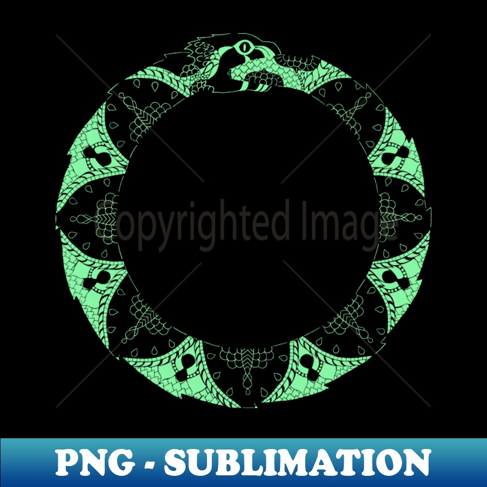 Ouroboros (green) left corner - PNG Transparent Sublimation | Inspire Uplift