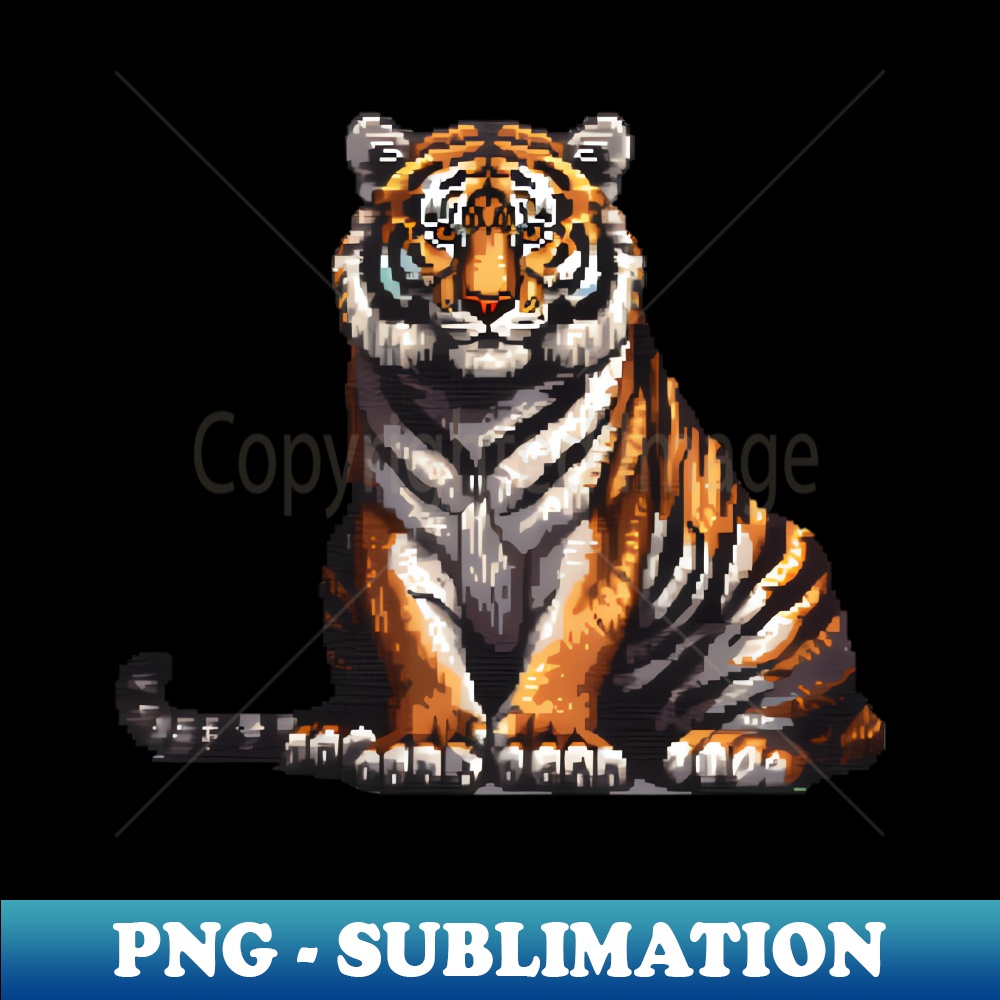 16-Bit Tiger - PNG Transparent Sublimation Design | Inspire Uplift