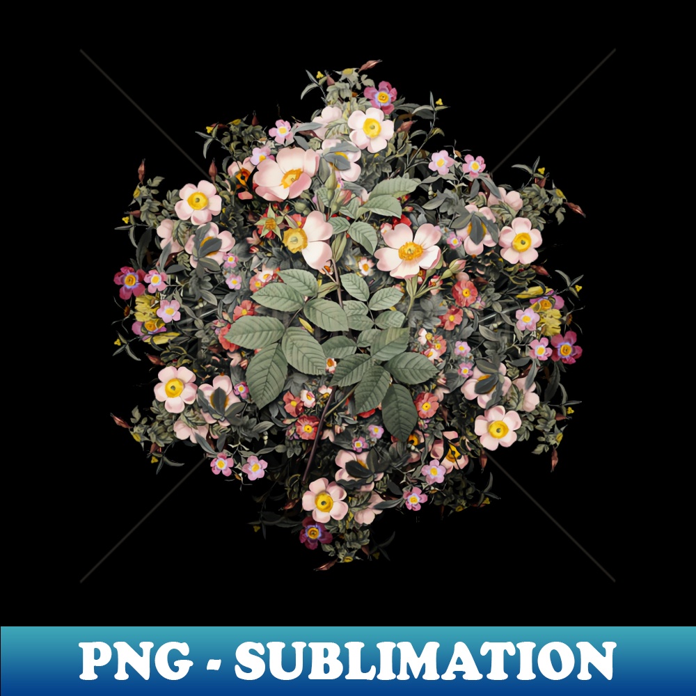 Vintage Short Styled Field Rose Flower Wreath - Modern Subli | Inspire ...