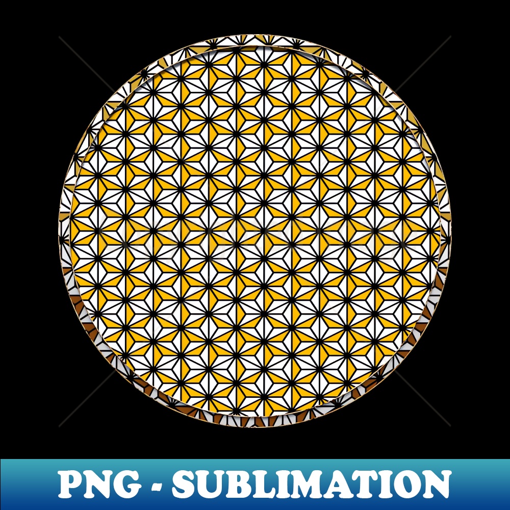 Geometric Japanese Asanoha Star Pattern in Yellow n.556 - Su | Inspire ...