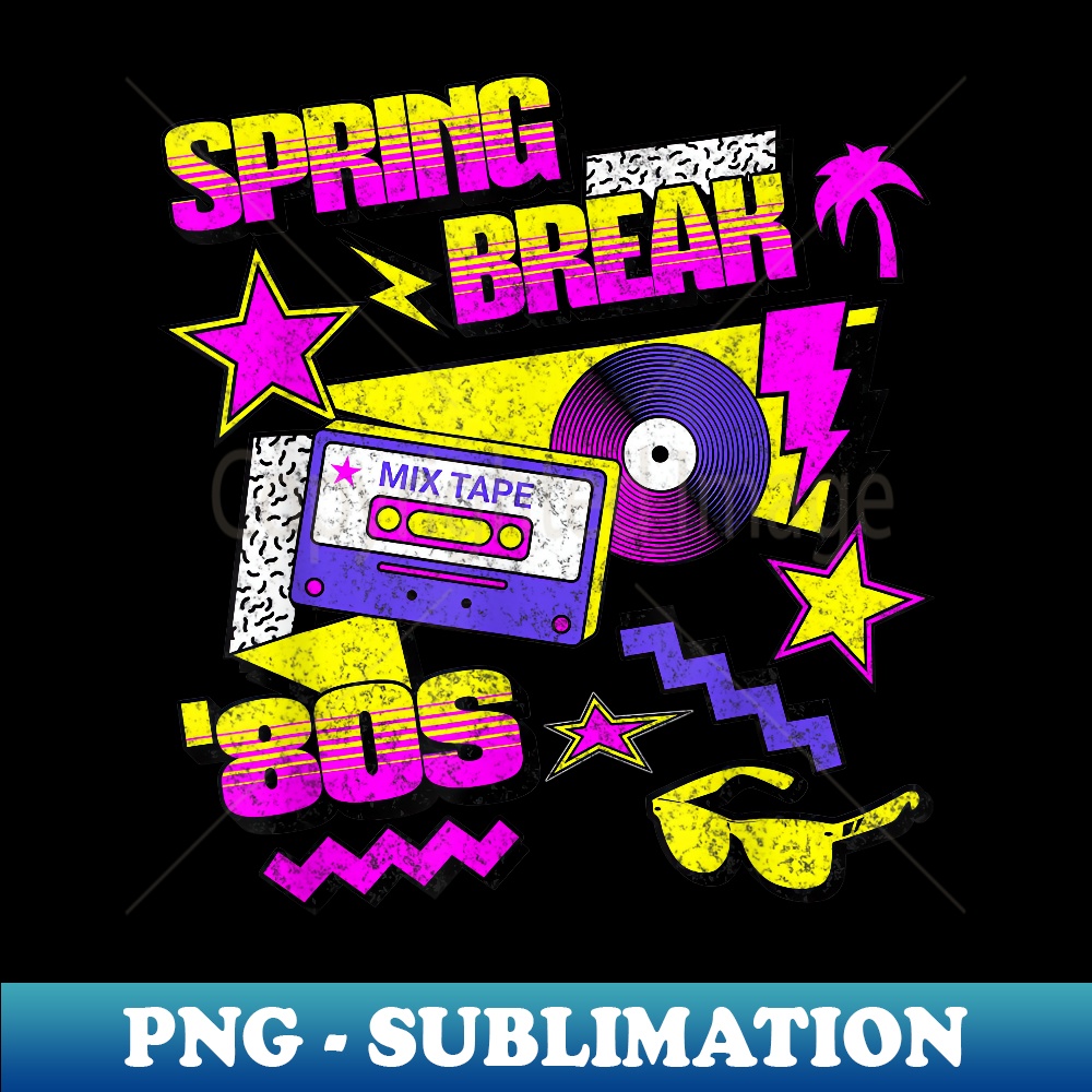 Spring Break Logo 1980s Throwback College Graphic Cool Retro | Inspire ...