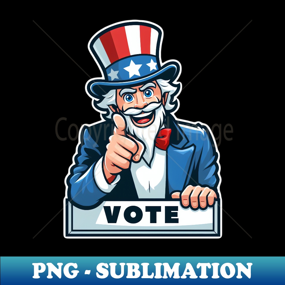 Uncle Sam Vote Election - PNG Transparent Sublimation Design | Inspire ...