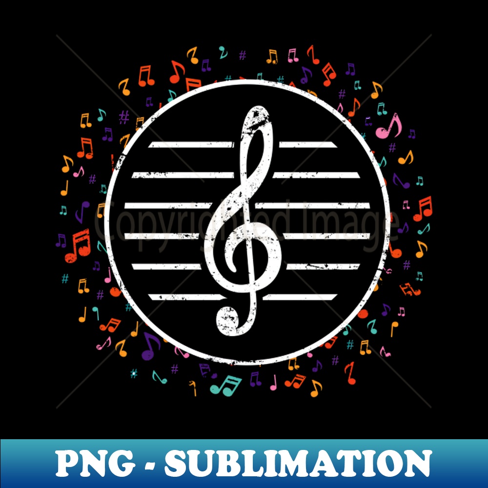 Music Notes Treble Clef - Decorative Sublimation PNG File | Inspire Uplift